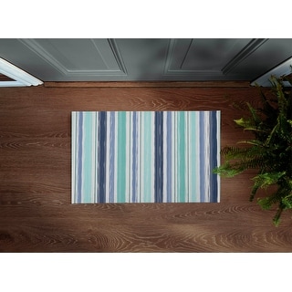 PAINTED STRIPES BLUE with Rubberized non-slip Backing Indoor|Outdoor ...