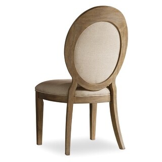 Corsica Oval Back Side Chair, Light Natural Acacia - 20.25"W x 40.5"H x ...