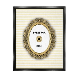 Stupell Press For Kiss Romance Framed Floater Canvas Wall Art, Design ...