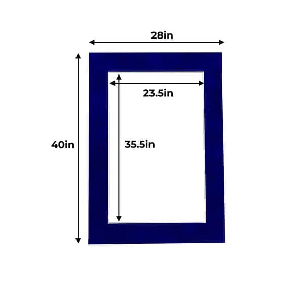28x40 Mat for 24x36 Photo - Royal Blue Suede Matboard for Frames ...