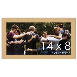 14x8 Traditional Natural Complete Wood Picture Frame with UV Acrylic ...