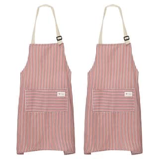 2Pack Kitchen Cooking Aprons Adjustable Chef Apron 2 Pockets - 75x68cm ...