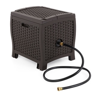 Suncast 175 Foot Slide Trak Outdoor Garden Water Hose Hideaway, Mocha ...