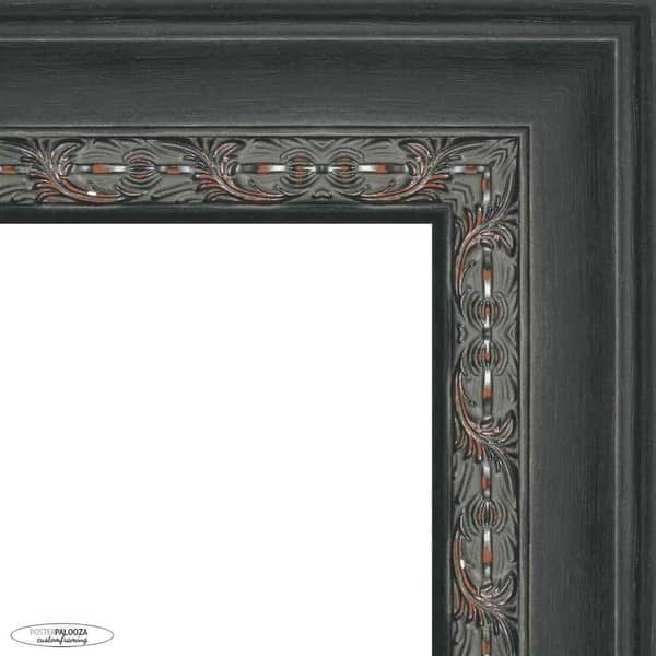 14x10 Distressed/Aged Black Complete Wood Picture Frame with UV Acrylic ...