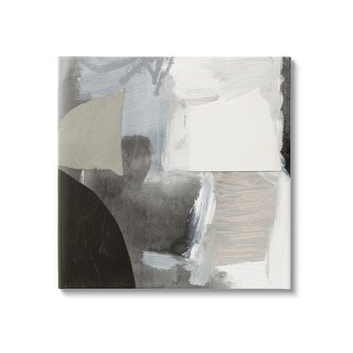 Stupell Abstract Layered Collage Structured Shapes Paint Strokes Canvas ...