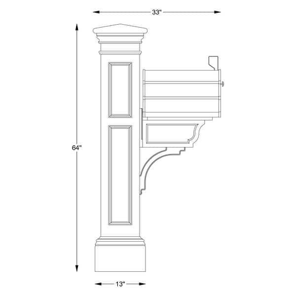 Arm Mount Black Polyethylene and Plastic Mailbox Post - Bed Bath ...