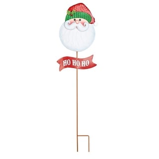 37" Metal Christmas Design Stake, Santa - Multicolor - Bed Bath ...