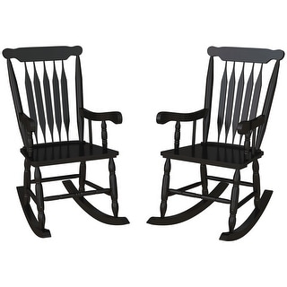 Outsunny Outdoor Wood Rocking Chairs Set of 2 - Bed Bath & Beyond ...