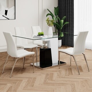 Simple style PU fabric chair electroplated chair legs, solid support ...