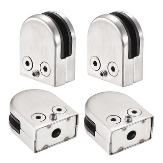 Glass Clamp, 4Pcs Round Flat Bottom Glass Bracket for 8-10mm - Silver ...