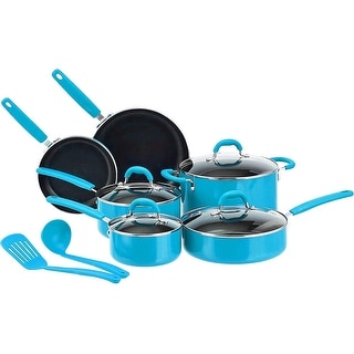 Ceramic Non-Stick 12-Piece Cookware Set, Grey - Pots, Pans and Utensils ...