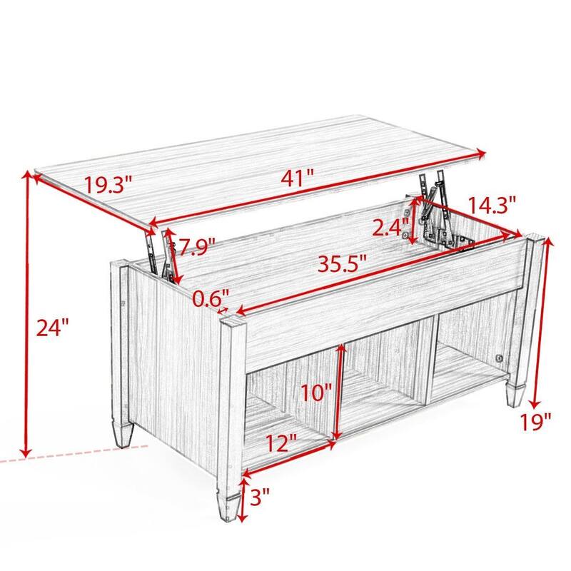 Office Lifting Coffee Table Laptop Desk With Storage Cabinet ...