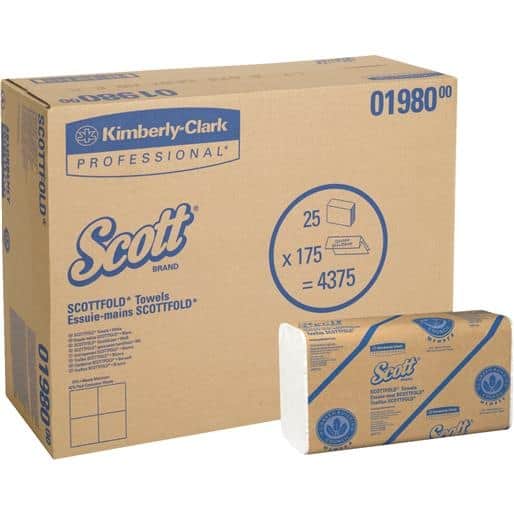 Kimberly-Clark/Scott Paper White Mfold Towel 01980 Unit: CASE - Bed ...
