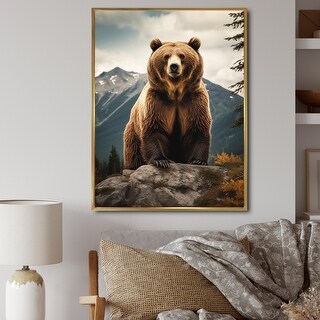 Designart "Bear Wild Majesty Bear III" Animals Bear Framed Wall Art ...