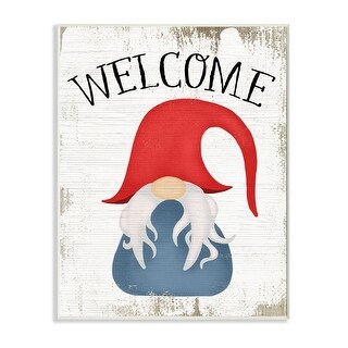Stupell Welcome Gnome Sign Mythical Garden Elf Pun Wood Wall Art ...