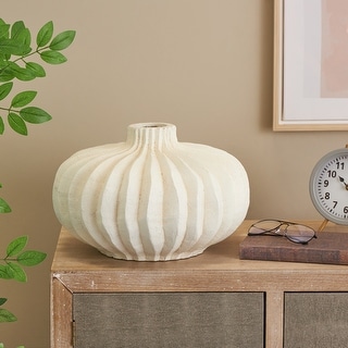 White Magnesium Oxide Short Wide Decorative Vase - Bed Bath & Beyond ...