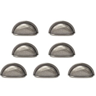 8 Pack Shell 3 in. (76mm) Antique Pewter Cup Drawer Pull - Pack of 8 ...