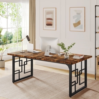 Modern Office Desk, 63" Large Executive Desk Computer Desk for Home ...