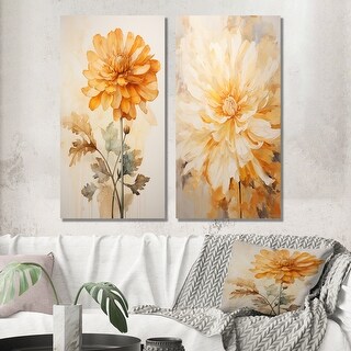 Peach Marigold Elegance Bouquet Still Life - Marigold Metal Wall Art ...