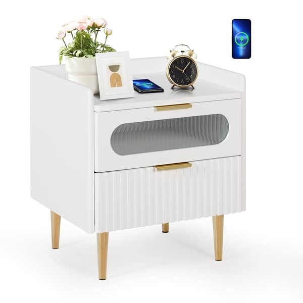 Nightstand with Wireless Charging Function Modern Night Stands with ...