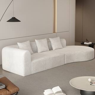 Extra Large Deep Modular Sofa Corduroy Upholstered Sofa Couch - Bed ...