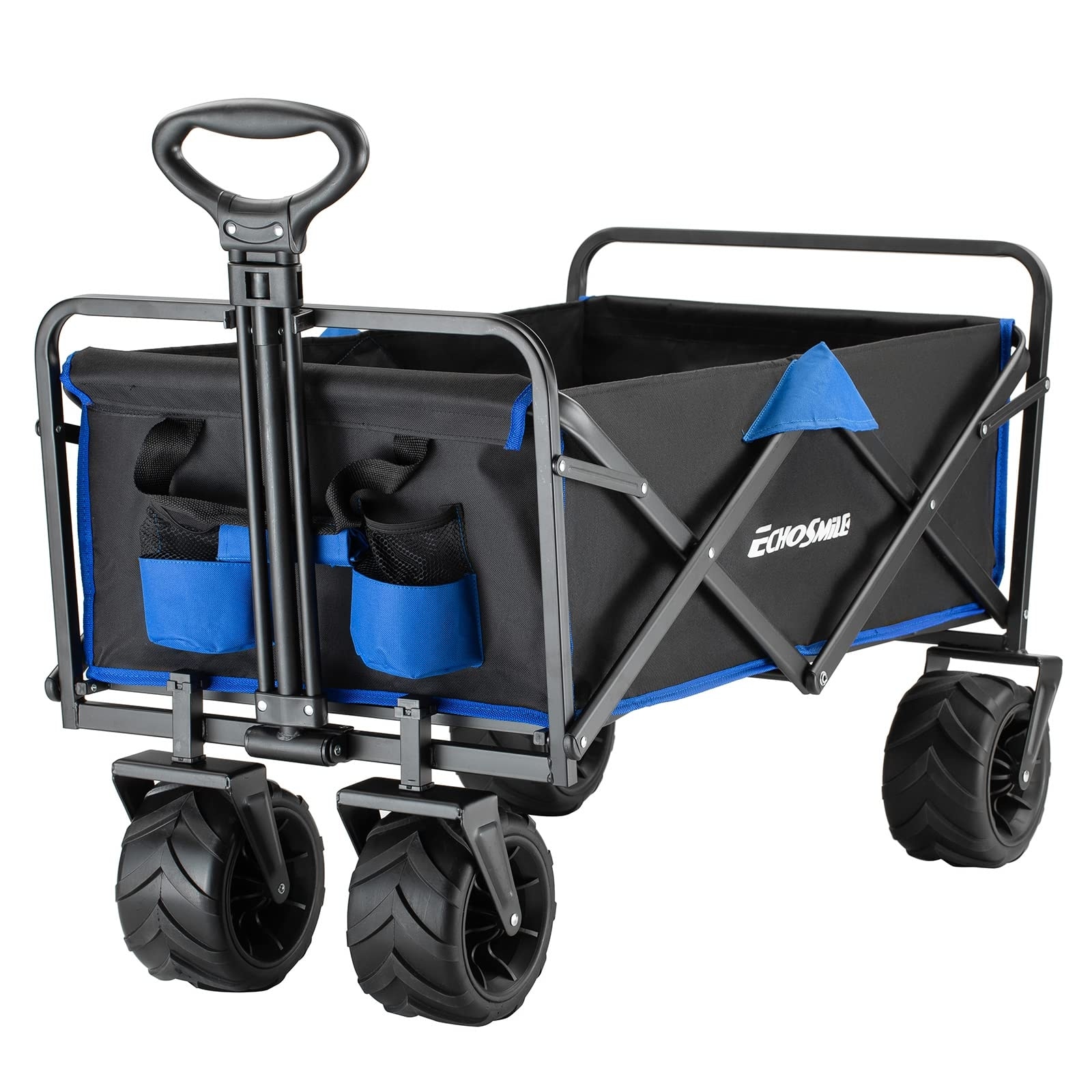 Folding Beach Wagon Big Wheel Beach Cart w/ Folding Beach Table and ...