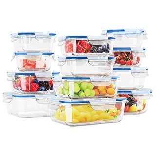 12 Sets Glass Food Storage Containers with Lids, Glass Meal Prep ...