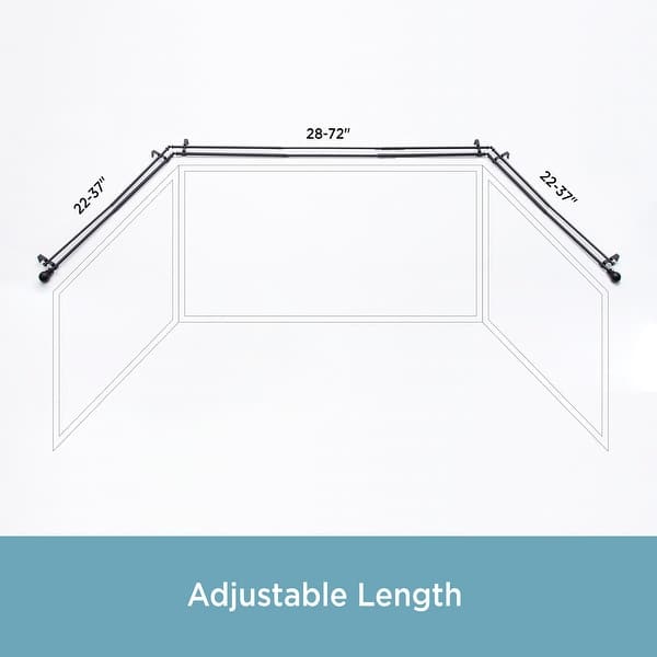 Kenney® Bryce 3/4" Decorative Bay Window Double Curtain Rod, 78-144 ...