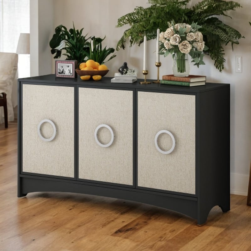 2 Door Cabinet with Shelves, Modern MDF Cabinet with Adjustable Shelves ...