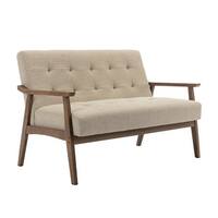 Porthos Home Mabel Fabric Loveseat Small Couch Sofa with Rubberwood ...