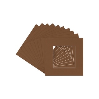 8x8 Mat for 12x12 Frame - Precut Mat Board Acid-Free Brown 8x8 Photo ...