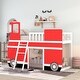 Twin Size Bus Shaped Loft Bed with Underbed Storage and Fence Shaped ...