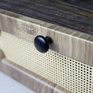 Rattan Weaving TV Cabinet Entertainment Center Coffee Table Cabinet ...