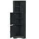 Home Tall Corner Cabinet With Open Shelf Adjustable Shelves Rhombus ...