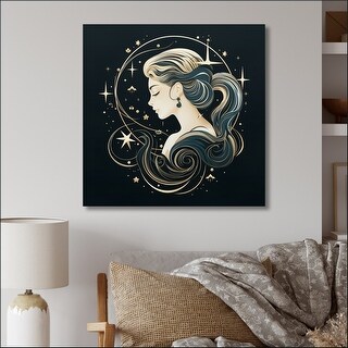 Designart "Astrological Stargazer VI" Astrology Metal Wall Decor - Bed ...