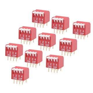 10Pcs Red DIP Switch 1-4 Positions 2.54mm Pitch for Circuit PCB - 1-4 ...