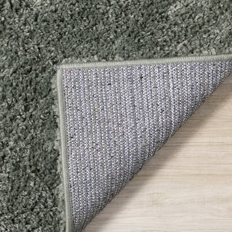 Taylor Collection - Plush Sage Green Shag Area Rug - Overstock - 42314032