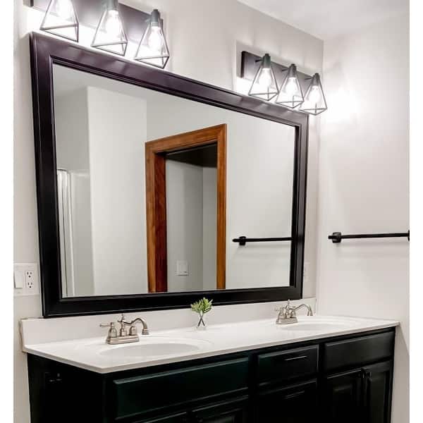 unique bathroom mirrors black