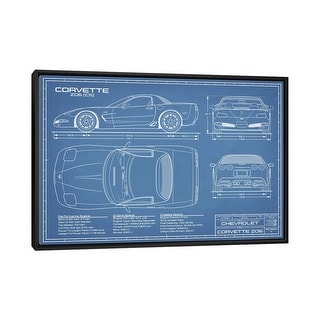 iCanvas "Corvette (C5) Z06 Blueprint" by Action Blueprints Framed ...