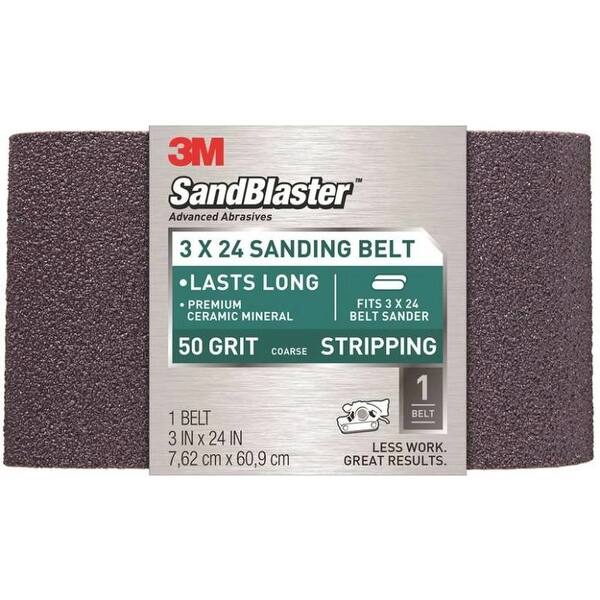 3M 9196 SandBlaster Coarse Sanding Belt, 50 Grit, 3" x 24" - Bed Bath ...