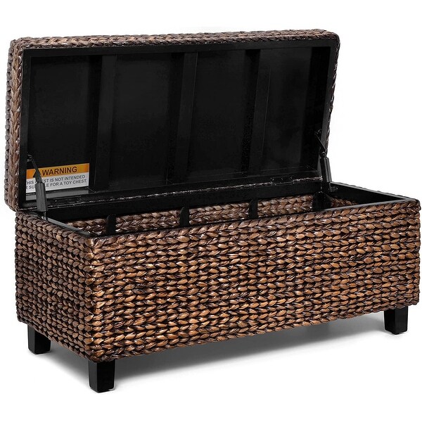 Birdrock home abaca storage ottoman bench store
