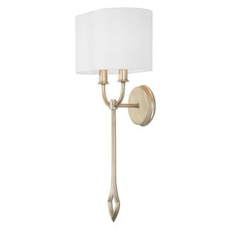 Claire 2-light Brushed Champagne Wall Sconce - Brushed Champagne - Bed ...