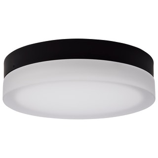Pi 11 Inch LED Flush Mount Black Finish Frosted Etched Glass CCT ...
