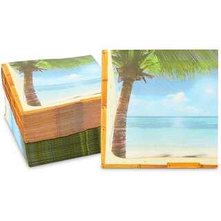 Tropical Paper Napkins for Luau, Hawaiian Party (6.5 x 6.5 Inches, 150 ...