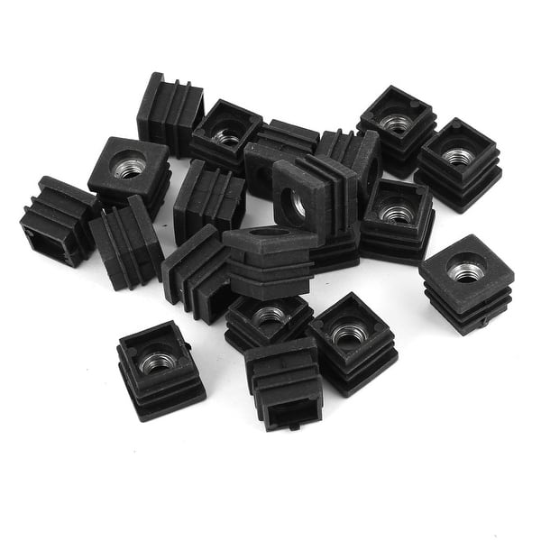 20 Pieces Black Plastic 7mm Threaded Blanking Square Tube Inserts Pipe ...