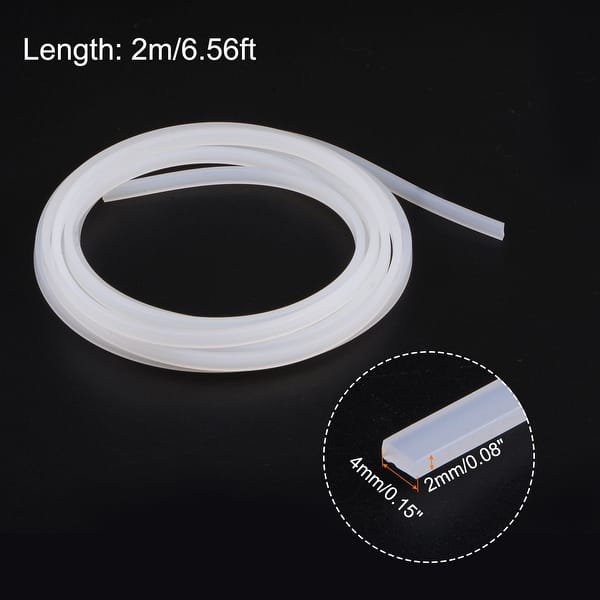 Flexible Solid Silicone Strip 0.16"x0.08"x6.56ft Rectangular No ...