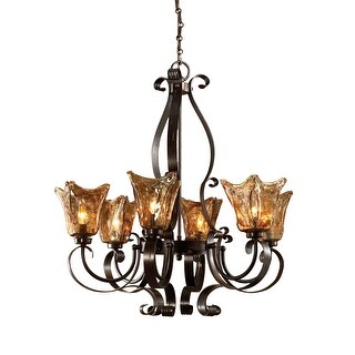 Uttermost Vetraio 6 Light 1 Tier Chandelier with Handmade Glass Shades ...