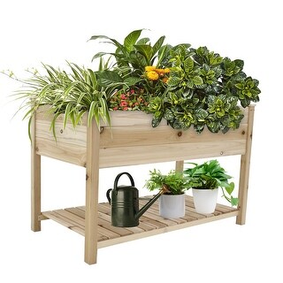 48.5x30x24.4" Raised Garden Bed Planter Box with Legs & Storage Shelf ...