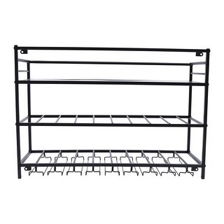 Rustic Metal Wine Rack with 8 Glass Holders Wall-Mounted - Bed Bath ...