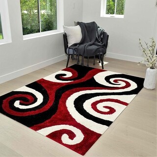 HR Lava, Black, White Shag Rug for Living Room Decor Rug Trends Bright ...